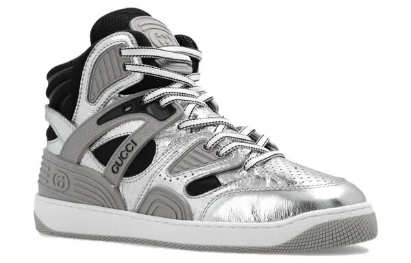 Gucci Basket High-top Sneakers - Silver/black