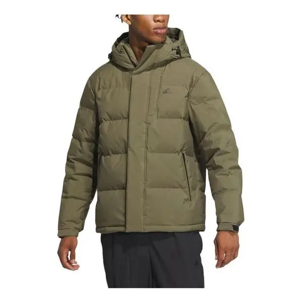 Adidas Down Hooded Jacket - Green