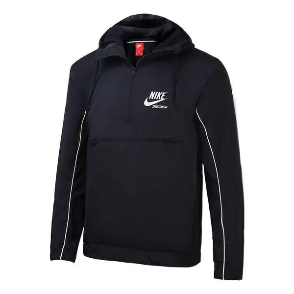 Nike Alphabet Printing Half Zipper Hooded Long Sleeves Jacket