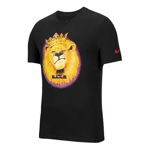 Nike Dri-fit Printing Round Neck Short Sleeve - Black