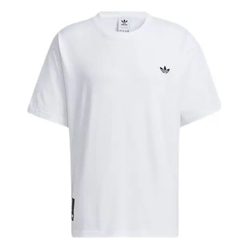 Adidas Originals Athleisure Casual Sports Back Printing Round Neck Short Sleeve - White