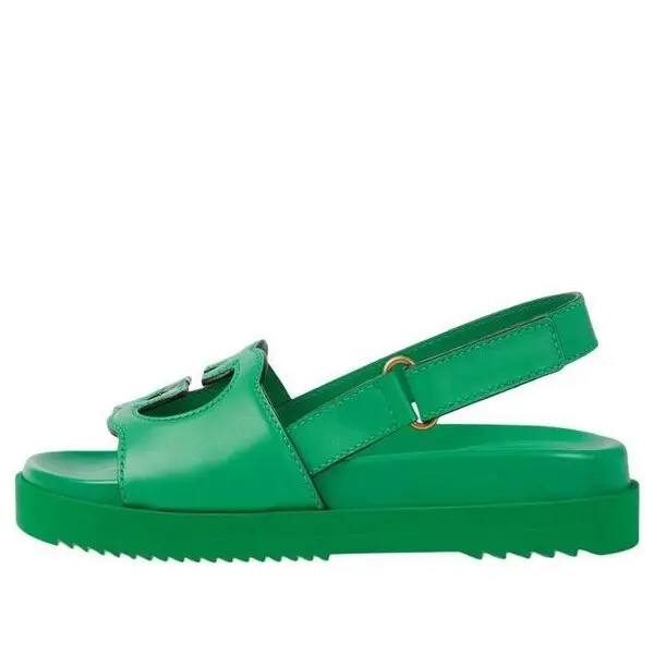 Gucci Interlocking G Leather Sandals - Green