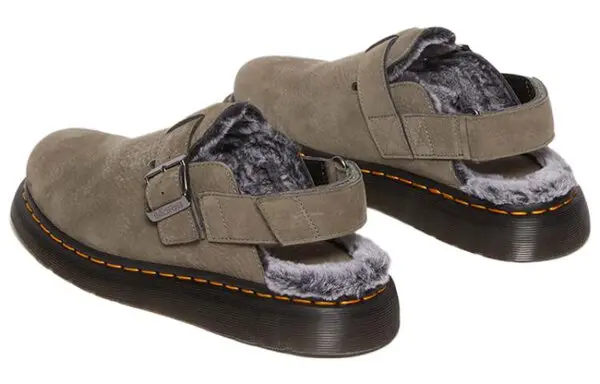 Dr. Martens Jorge Ii Faux Fur Lined Nubuck Slingback Mules