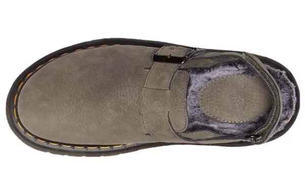 Dr. Martens Jorge Ii Faux Fur Lined Nubuck Slingback Mules - Grey