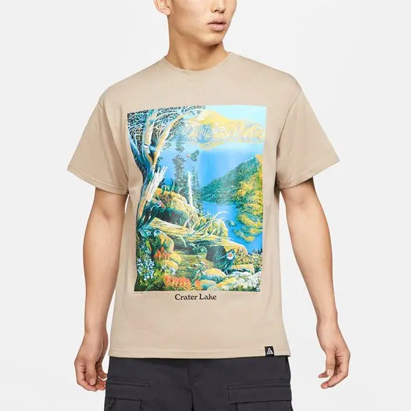 Nike Crater Lake Short Sleeve T-shirt - Khaki