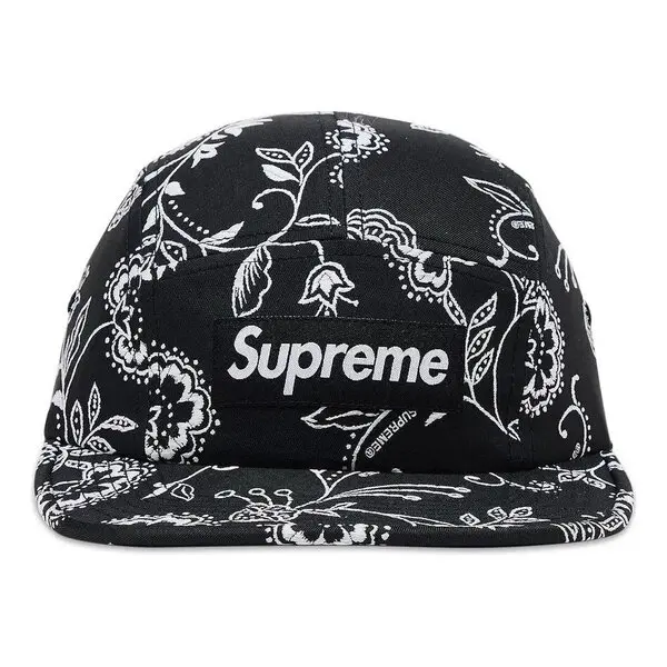 Supreme Floral Jacquard Camp Cap - Black