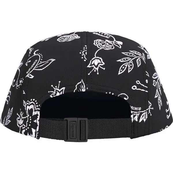 Supreme Floral Jacquard Camp Cap - Black
