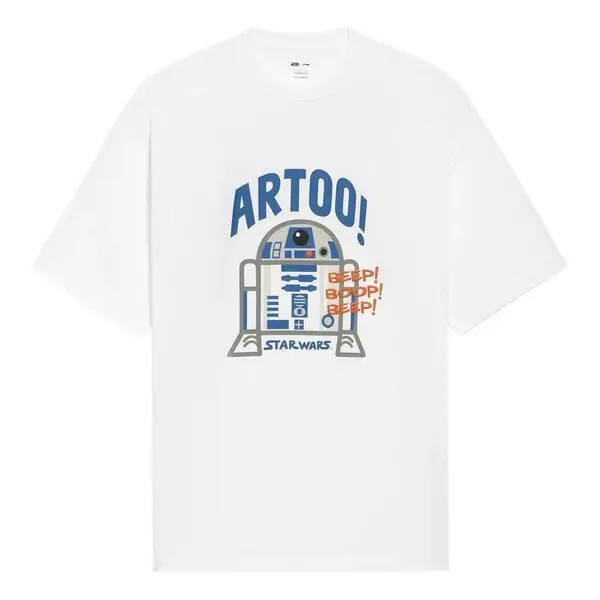 LI-NING X Star Wars Graphic T-shirt 'white Blue - White/blue
