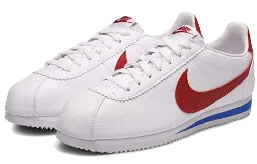 Nike Cortez Leather Low Top Sneakers - White/red