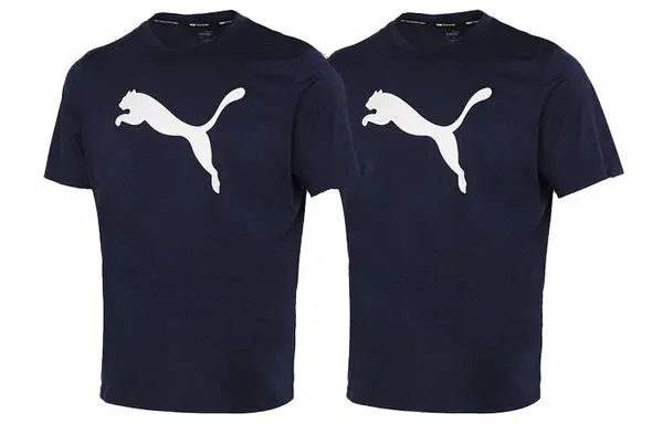 PUMA Train Favorite Heather T-shirt 'navy - Navy/white