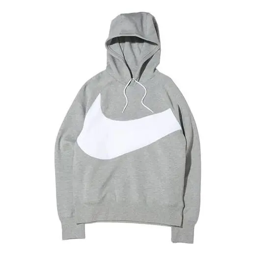 Nike Swoosh Tech Fleece Contrasting Colors Large Logo Printing Sports Gray - Multi-color