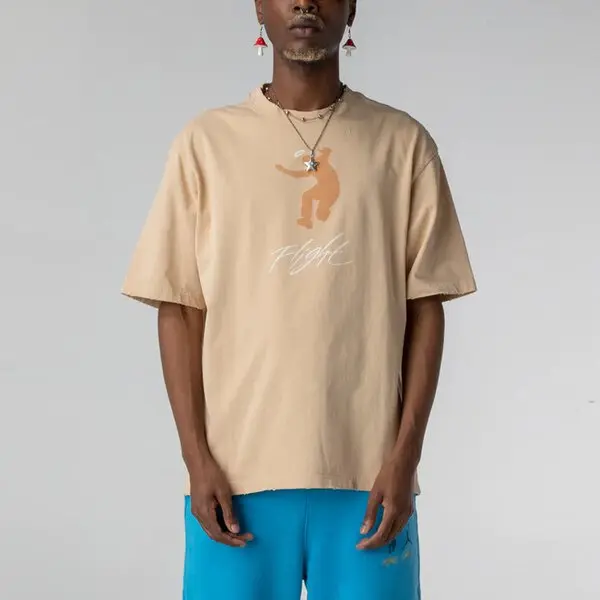 JORDAN X Union Crossover Round Neck Tee 'khaki