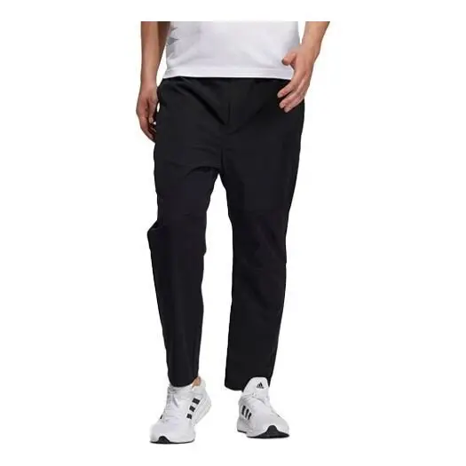 Adidas Logo Solid Color Woven Sports Pants/trousers/joggers - Black