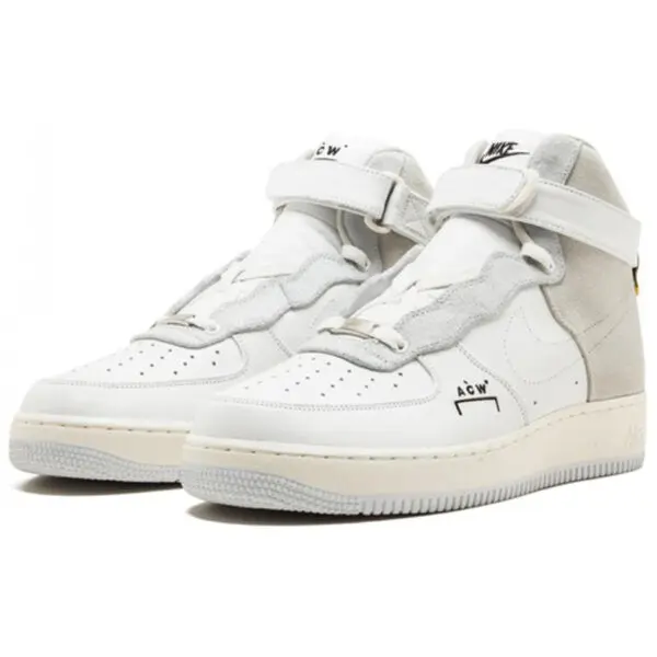 Nike Force 1 High Top Sneakers - White/grey