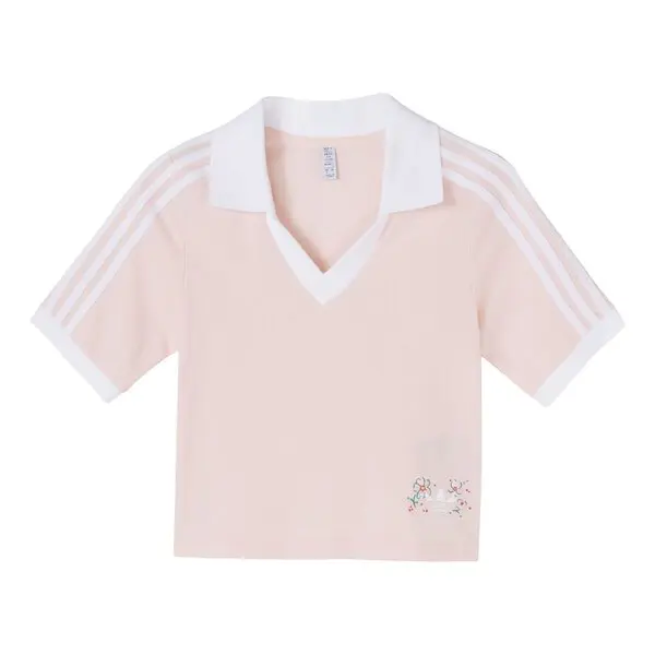 Adidas Originals Cropped Polo Shirt - Pink