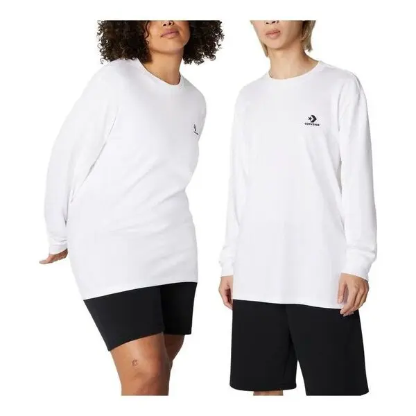 CONVERSE Go-to Embroidered Star Chevron Long Sleeve Tee Asia Sizing - White
