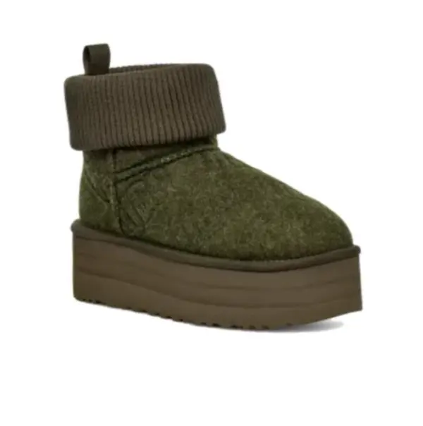 UGG Classic Mini Platform Felted Boots - Forest Night