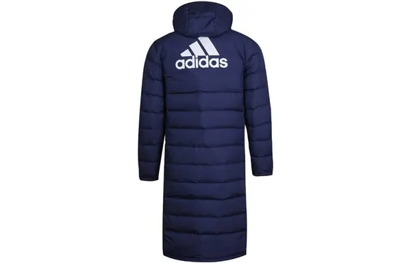 Adidas Hooded Down Parka With Stripes