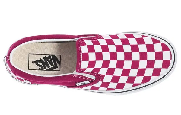 VANS Classic Slip-on Checkerboard Sneakers - Red/white