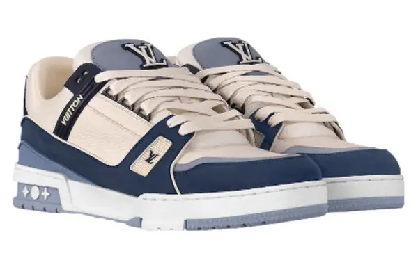 LOUIS VUITTON Trainer Sneakers - Blue/beige/white