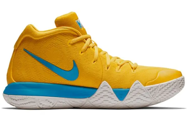 Nike Kyrie 4 "kix" High Top Athletic Sneakers - Yellow/blue/white