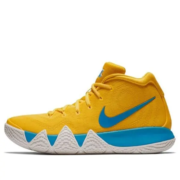 Nike Kyrie 4 "kix" High Top Athletic Sneakers - Yellow/blue/white