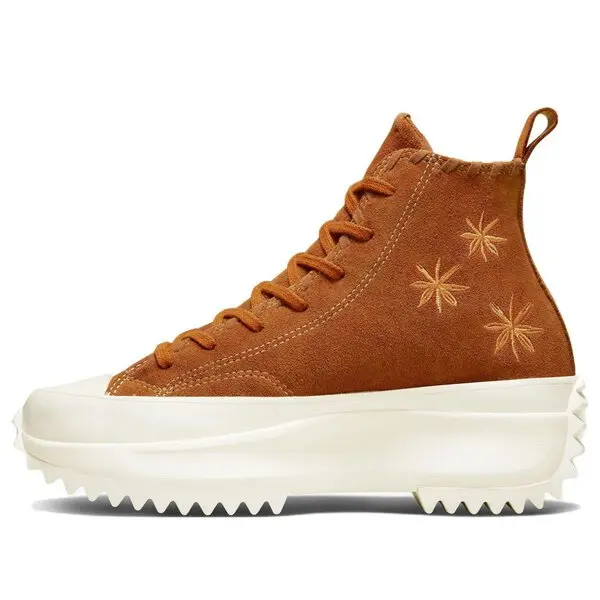 CONVERSE Run Star Hike Platform High Top "embroidered Floral - Brown