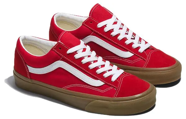 VANS Style 36 Gum Low Top Lace Up Sneakers - Red