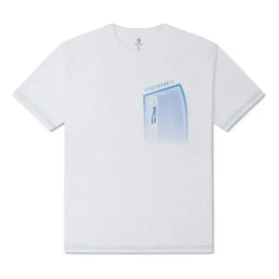 CONVERSE Zip Pocket T-shirt Asia Sizing 'white - White/blue