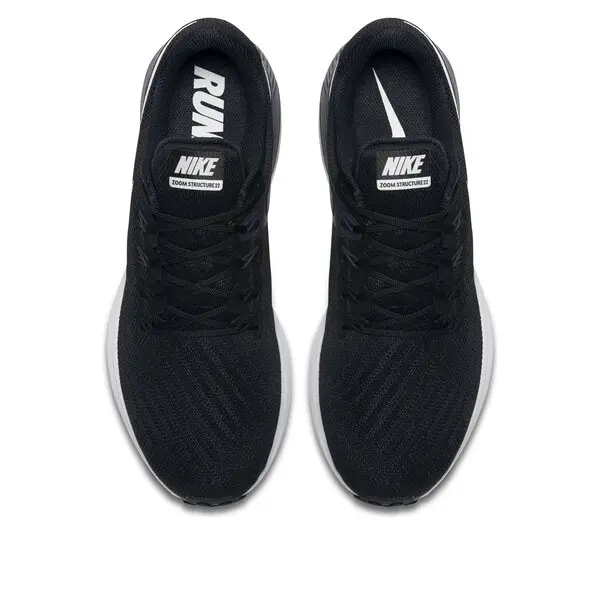 Nike Zoom Structure 22 Athletic Sneakers - Black/white-gridiron