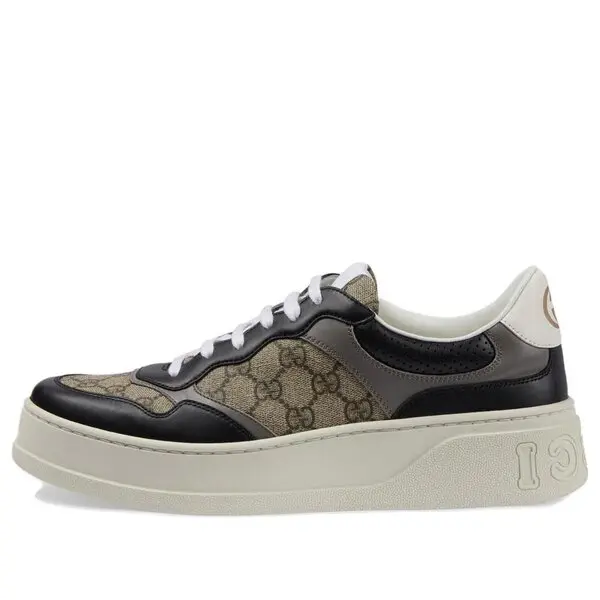 Gucci Monogram Paneled Sneakers - Beige/black