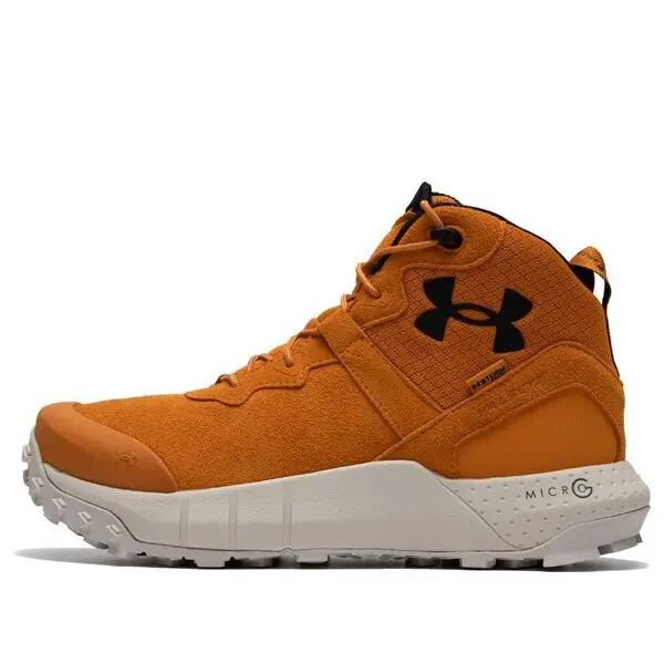Under Armour Ua Micro G Valsetz Trek Mid Leather Waterproof Tactical Boots - Honey Orange/fog/black