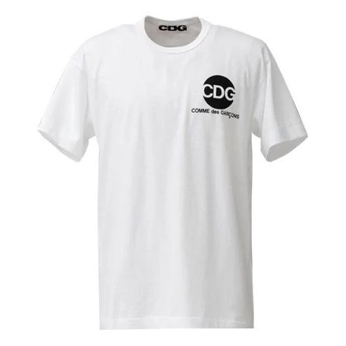 Comme Des Garçons Cdg Round Letter Logo Short-sleeve Tee - White
