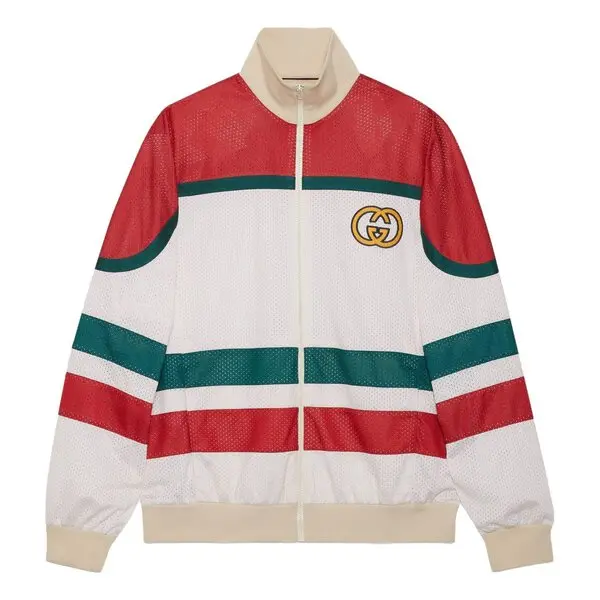 Gucci Mesh Fabric Zip Jacket