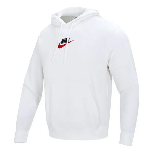 Nike Club Pullover Hoodie - White/red
