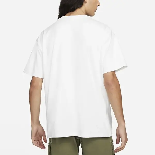 Nike Logo Embroidered Pattern Loose Round Neck Short Sleeve White - Default Color