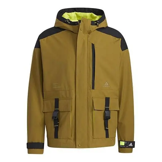 Adidas Th Woven Bagjk Hooded Jacket - Brown