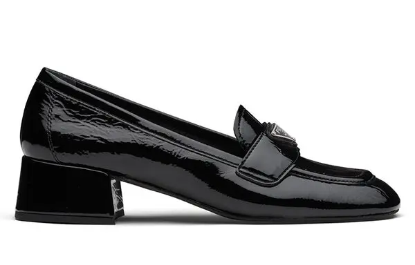 Prada Triangle Logo Patent Leather Loafers