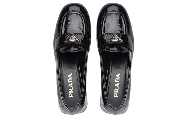 Prada Triangle Logo Patent Leather Loafers