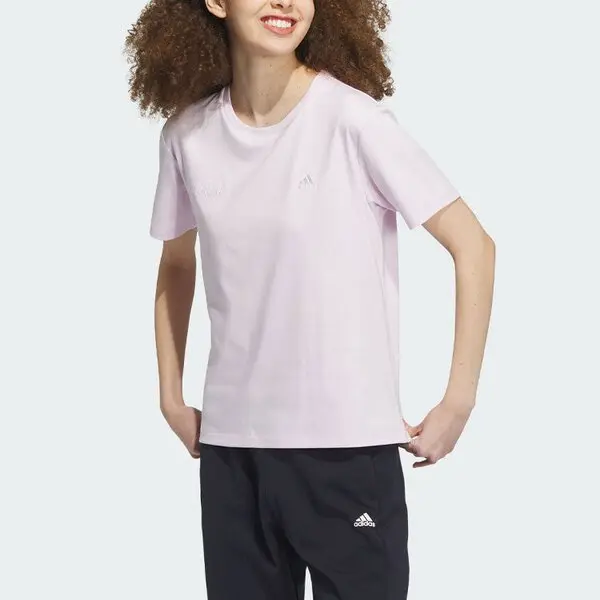 Adidas Short Sleeve Cotton Top - Pink