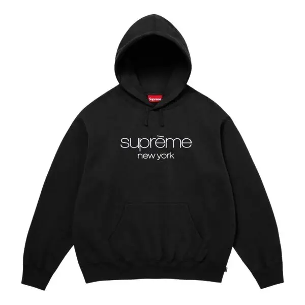 Supreme Classic Logo Hooded Sweatshirt - Black