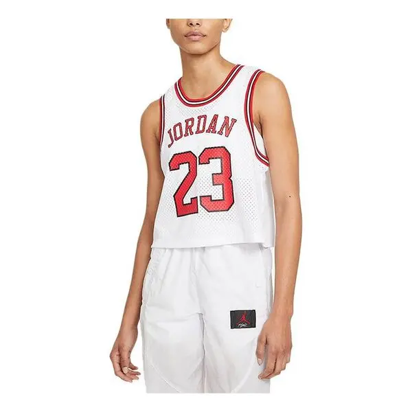 JORDAN Air Essential Knit Net Ventilate Basketball Jersey - White