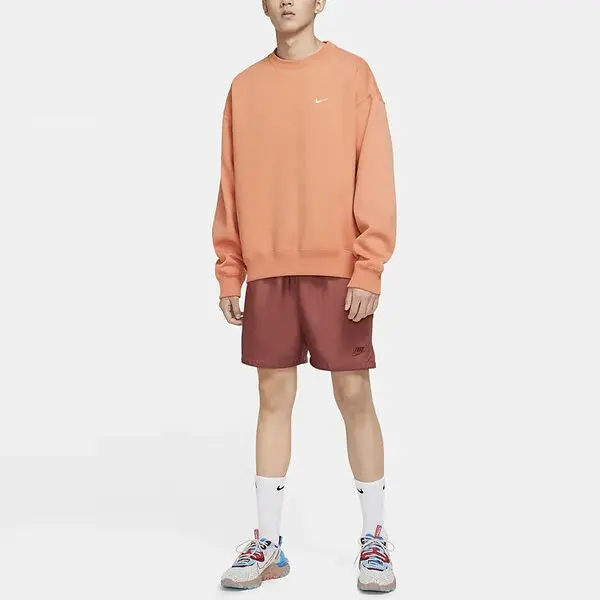 Nike Solid Color Sports Fleece Pullover - Orange