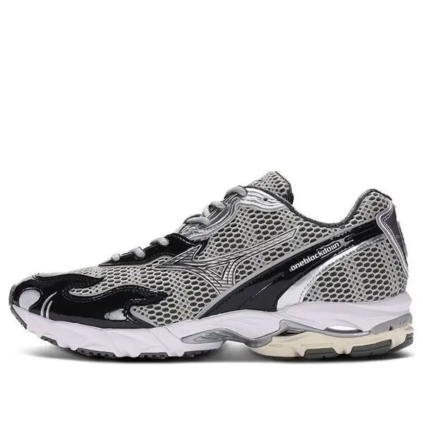 Mizuno Wave Rider "flame Wave One Block Down Onyx" Sneakers - Grey/black