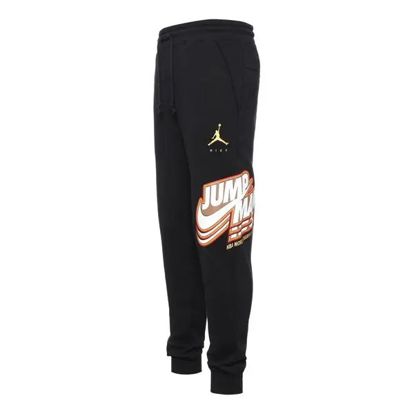 JORDAN Funny Printing Fleece Lined Sports Pants/trousers/joggers Black - Default Color