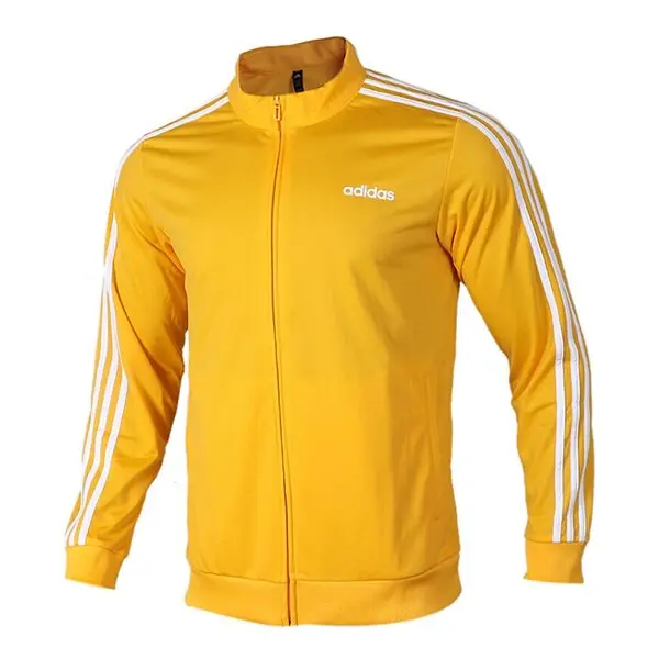 Adidas Track Jacket With Signature Stripes - Gold