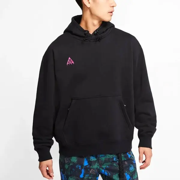 Nike Pullover Hoodie - Black/active Fuchsia