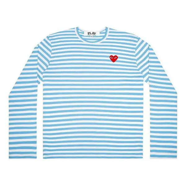 Play Comme Des Garcon Striped Long Sleeve T-shirt - Blue