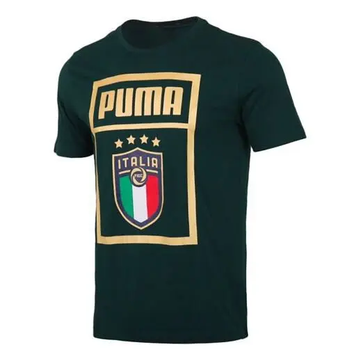 PUMA Large Printing Breathable Casual Round Neck Short Sleeve - Green