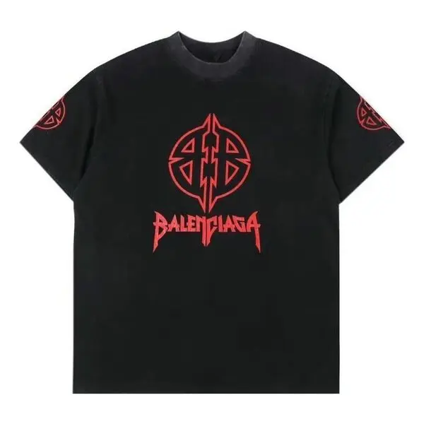 Balenciaga Metal Bb Stencil T-shirt 'black Red - Black/red